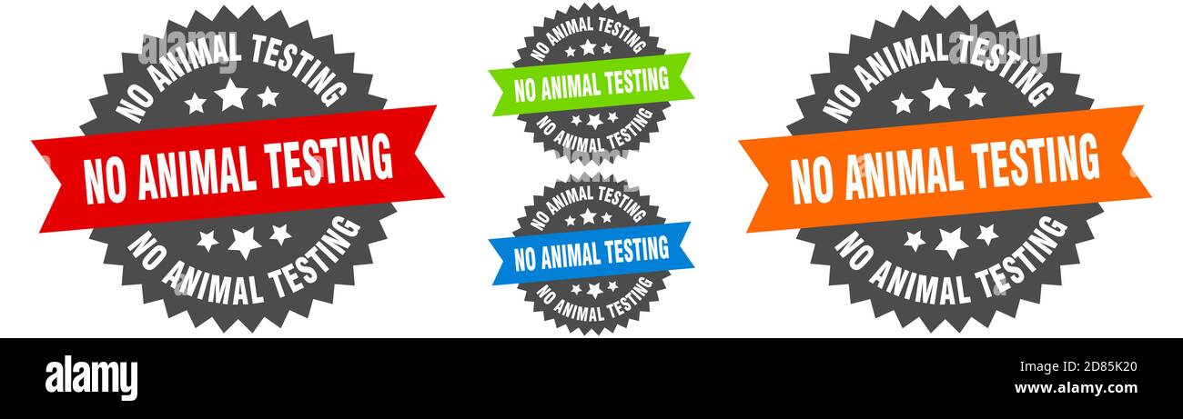 no animal testing sign. round ribbon label set. Stamp Stock Vector ...