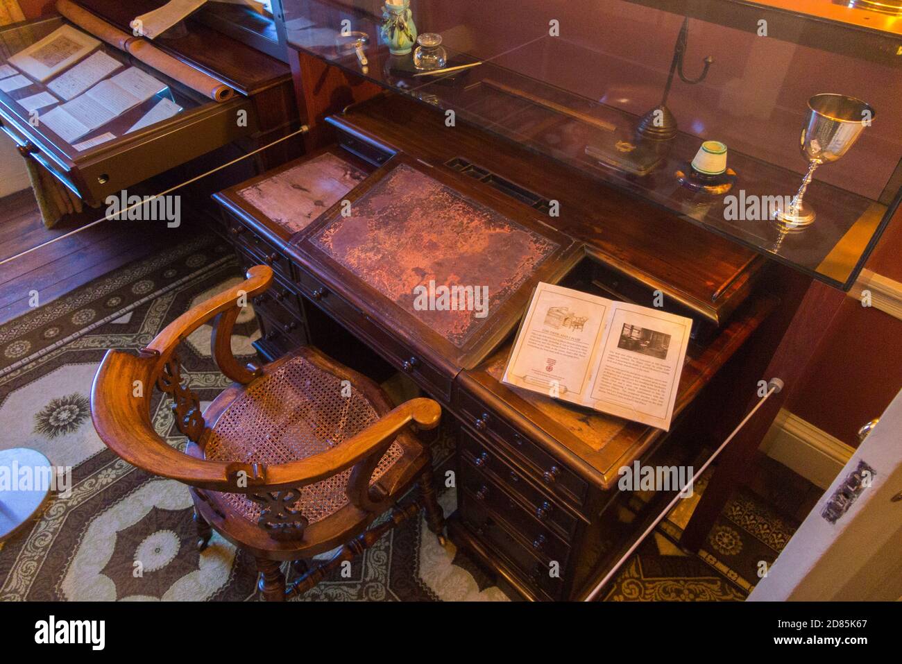 The study and Charles Dickens's desk inside the Charles Dickens Museum ...