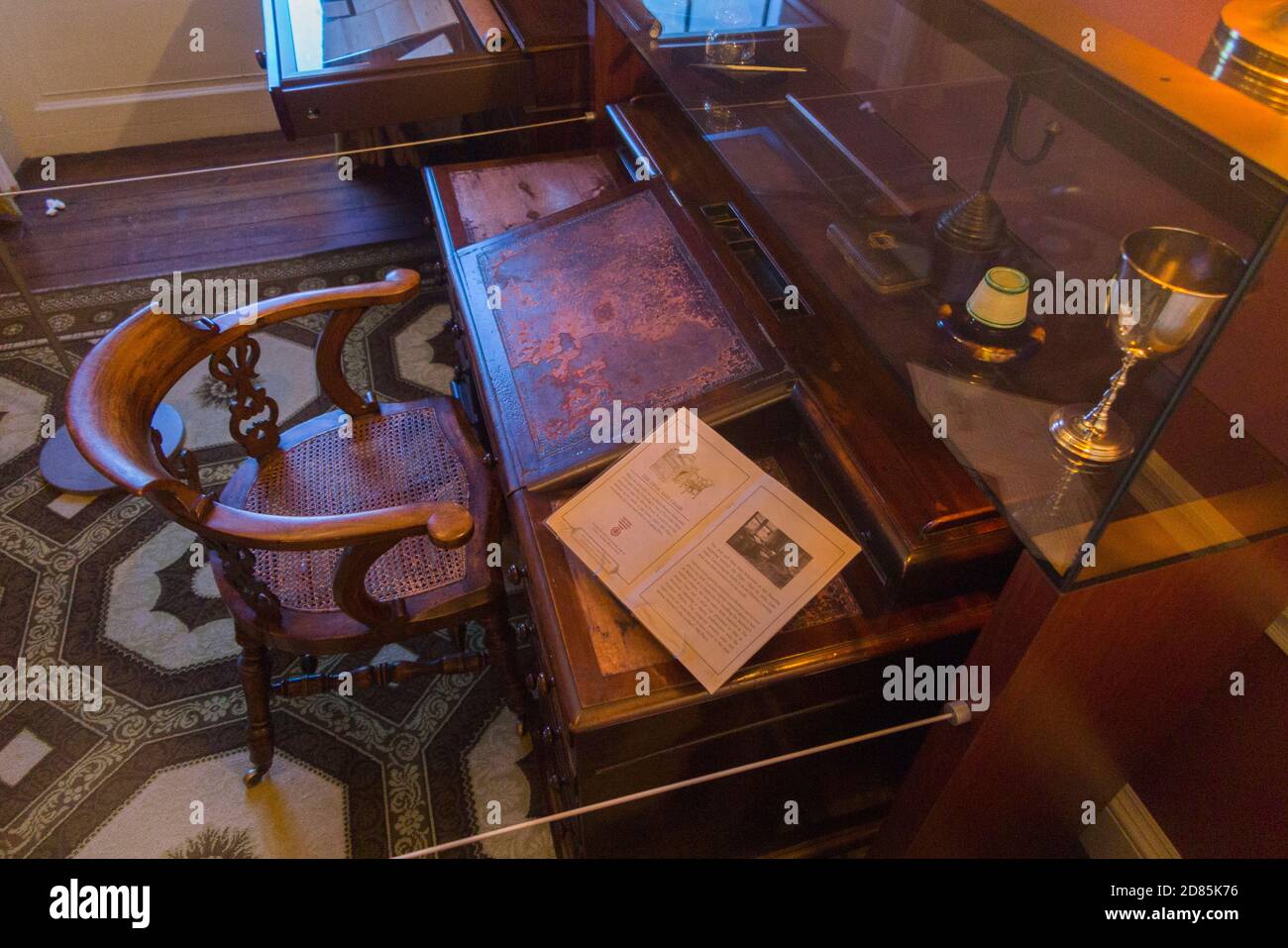 The study and Charles Dickens's desk inside the Charles Dickens Museum ...