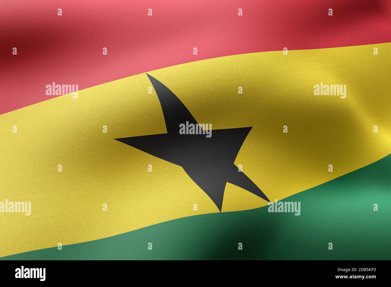 3d rendering of a textured national Ghana flag Stock Photo - Alamy