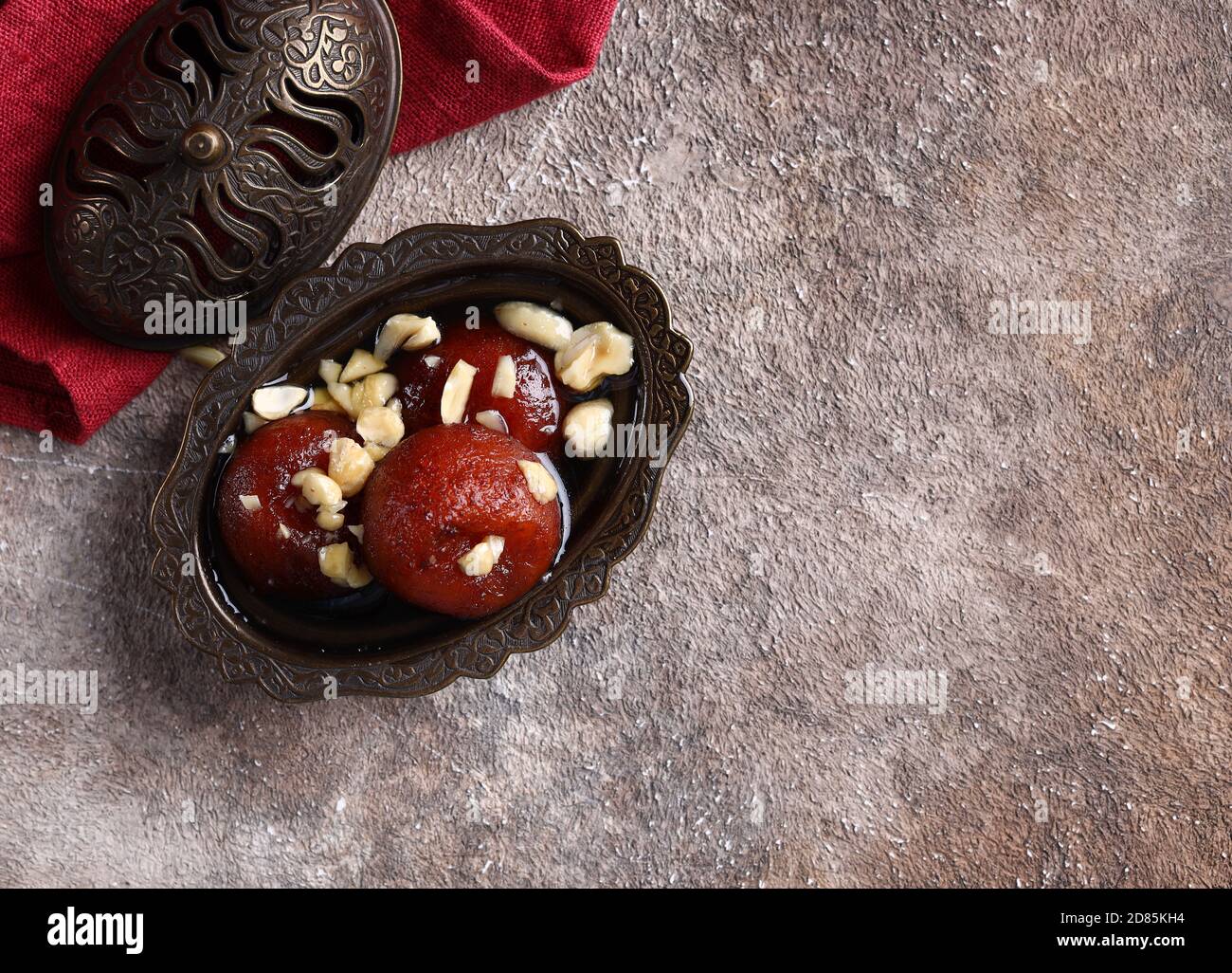 traditional indian dessert gulab jamun Stock Photo - Alamy