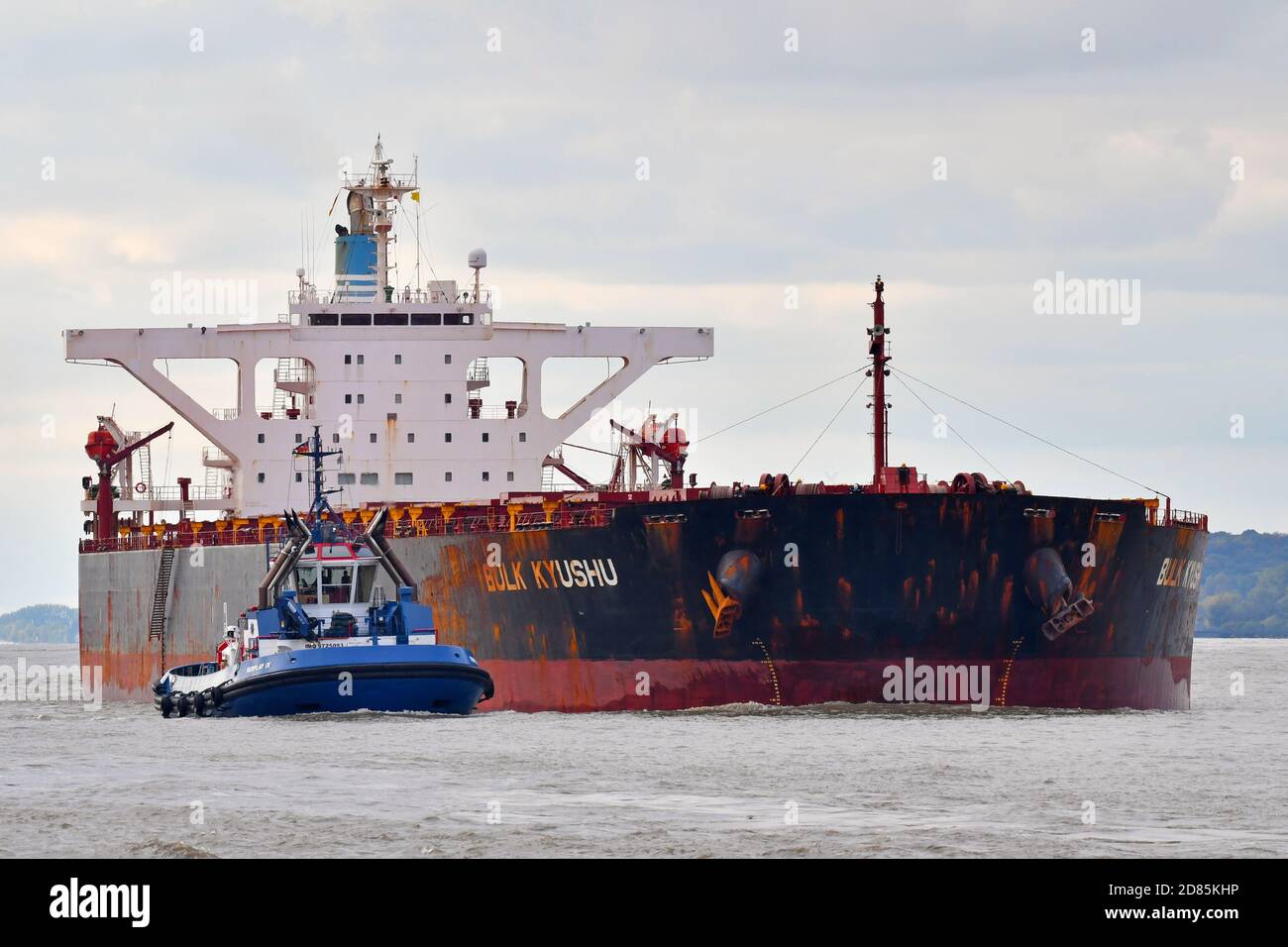 Capesize Bulk Carrier Bulk Kyushu arrives at the port of Hamburg Stock ...