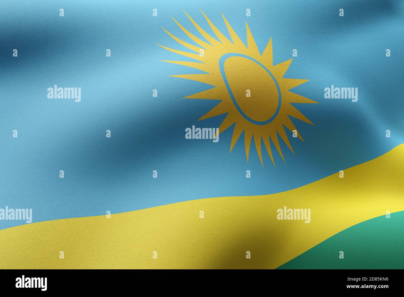 3d rendering of a textured national Rwanda flag Stock Photo - Alamy