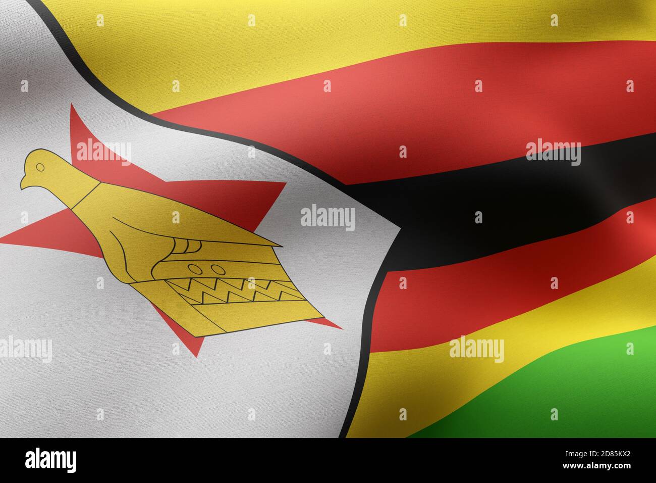 3d rendering of a textured national Zimbabwe flag Stock Photo - Alamy