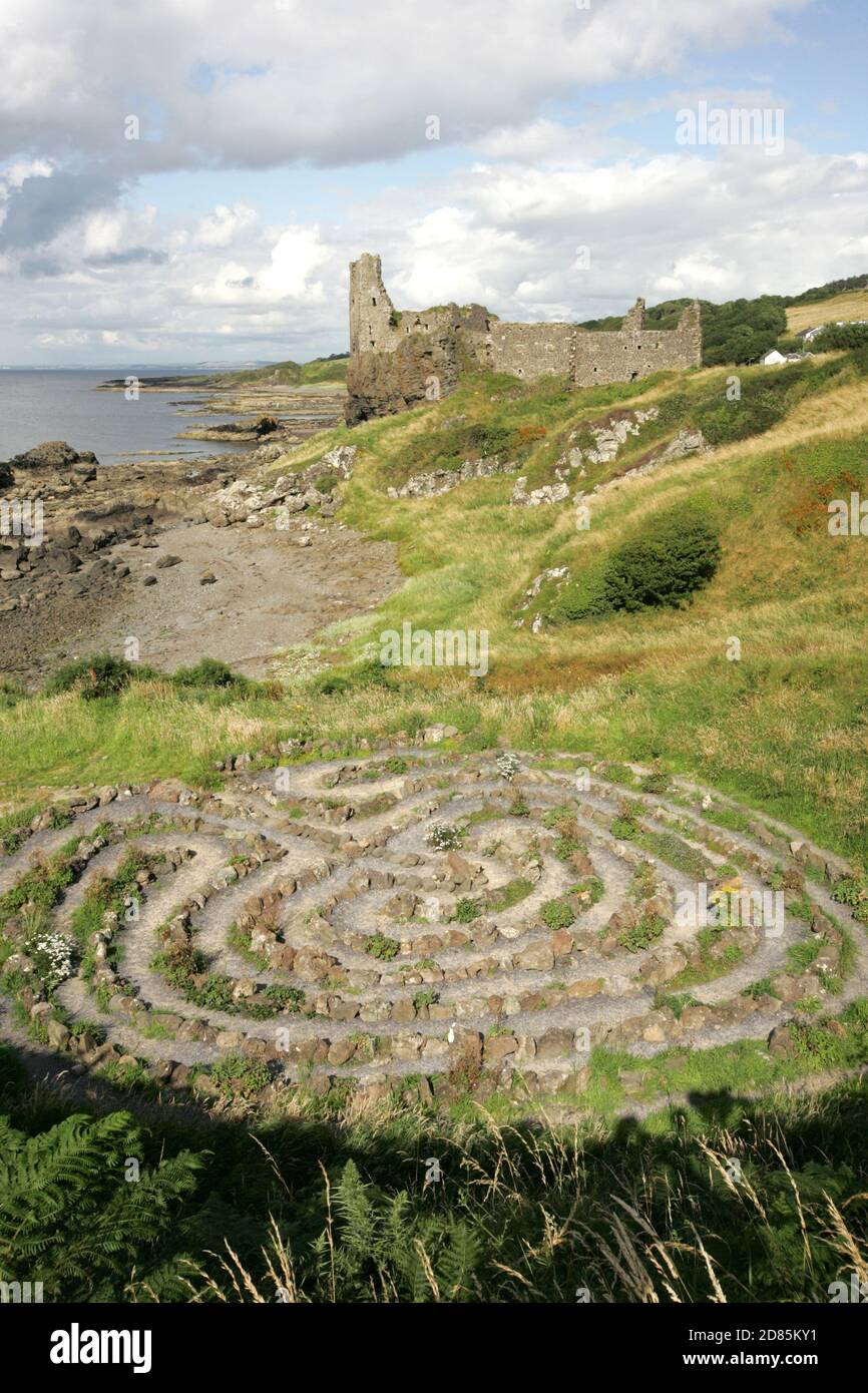 Dunure Castle, Dunure, Ayrshire,Scotland, UK. Dunure was the ancient ...