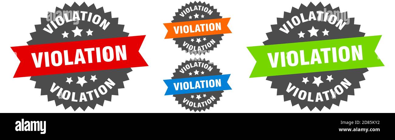 violation sign. round ribbon label set. Stamp Stock Vector Image & Art ...