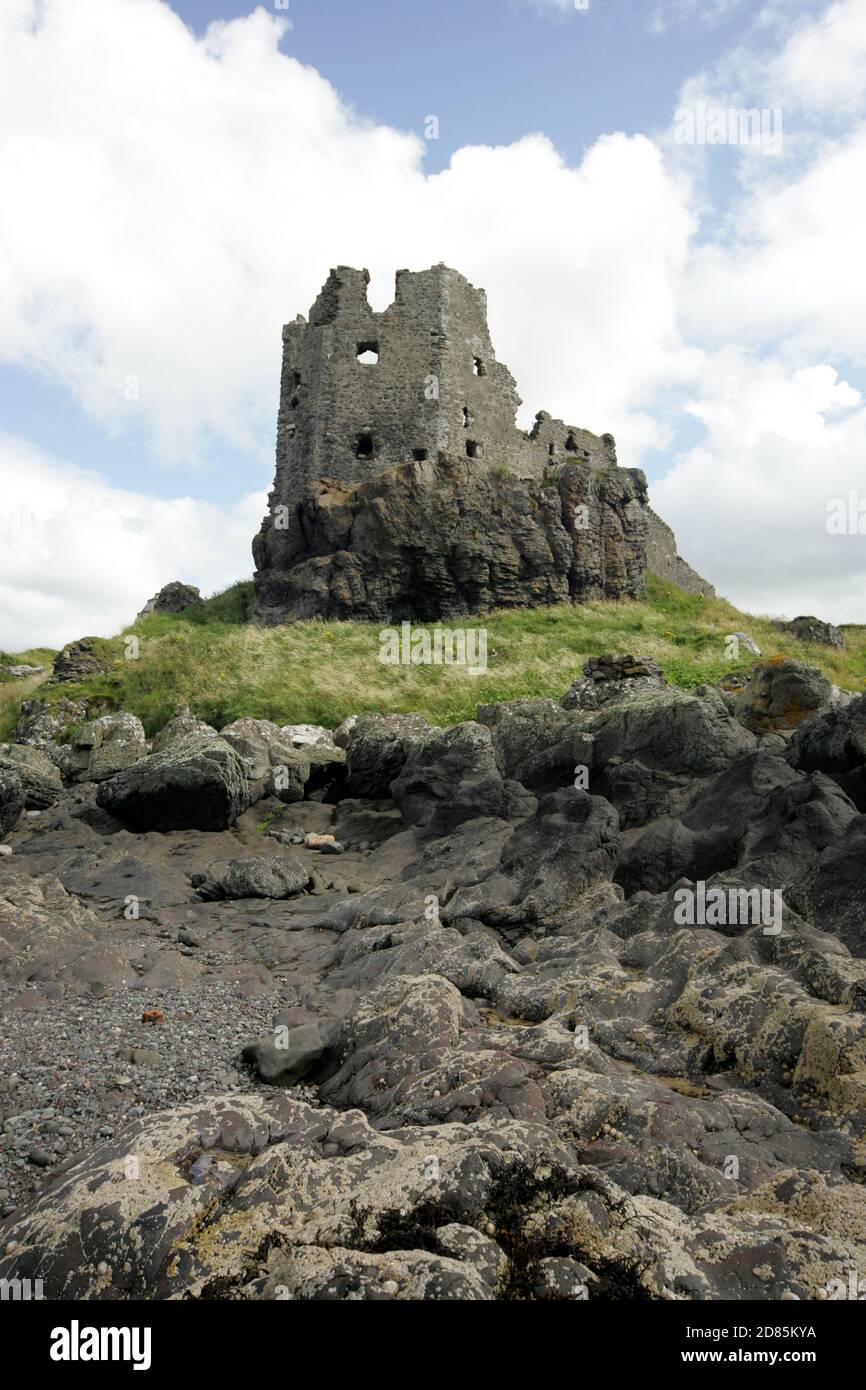 Dunure Castle, Dunure, Ayrshire,Scotland, UK. Dunure was the ancient ...