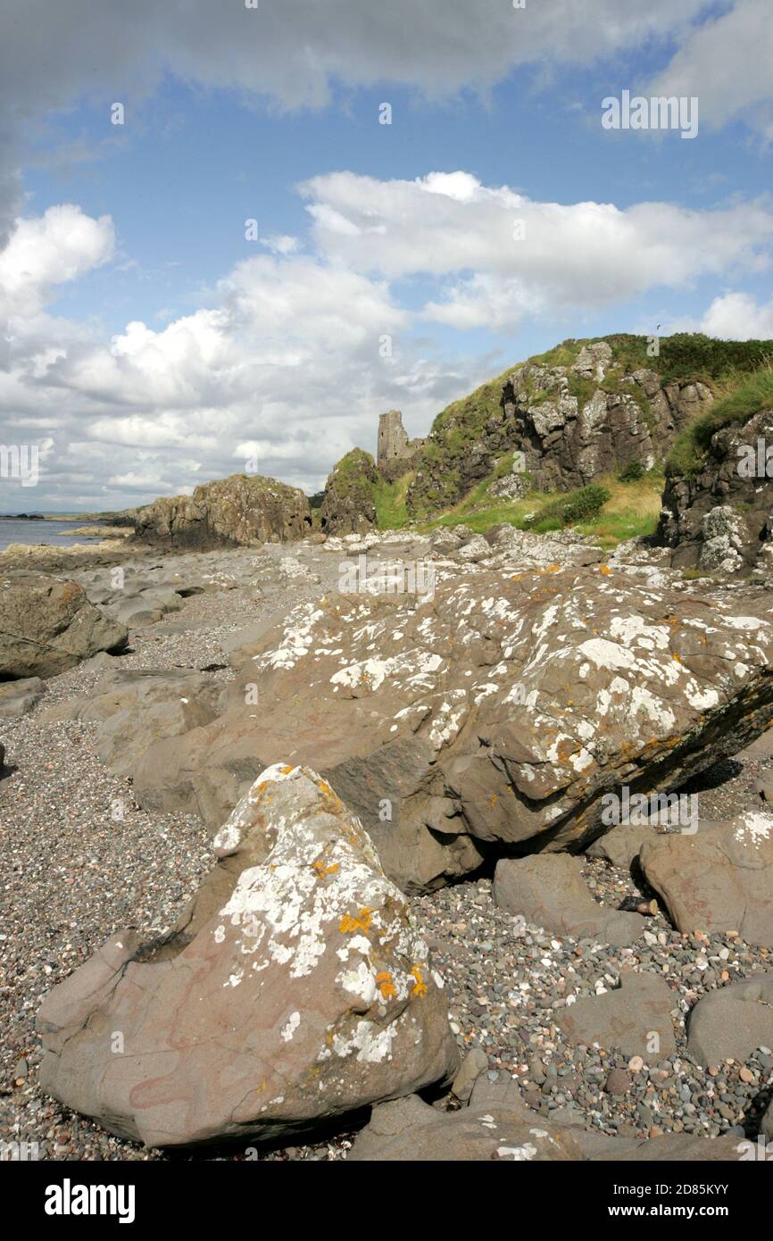 Dunure Castle, Dunure, Ayrshire,Scotland, UK. Dunure was the ancient ...