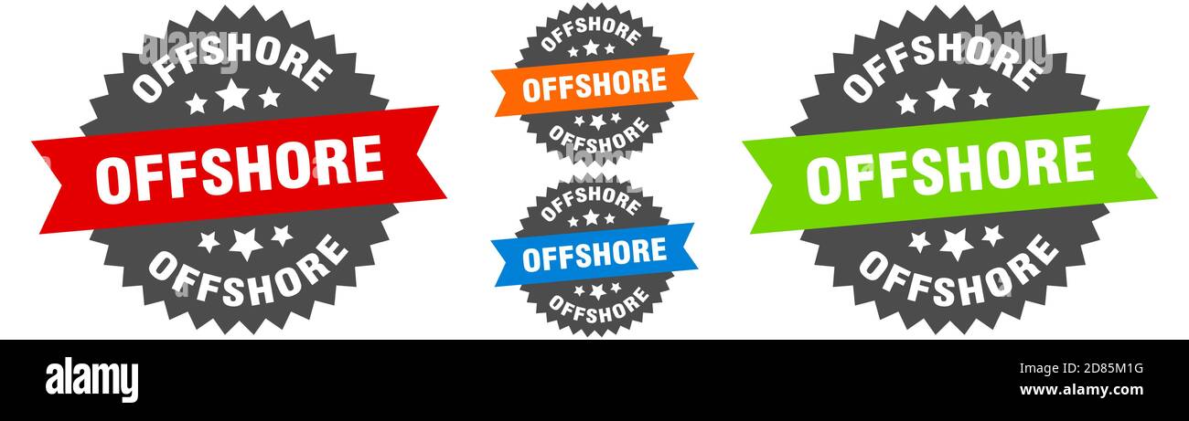 offshore sign. round ribbon label set. Stamp Stock Vector Image & Art ...