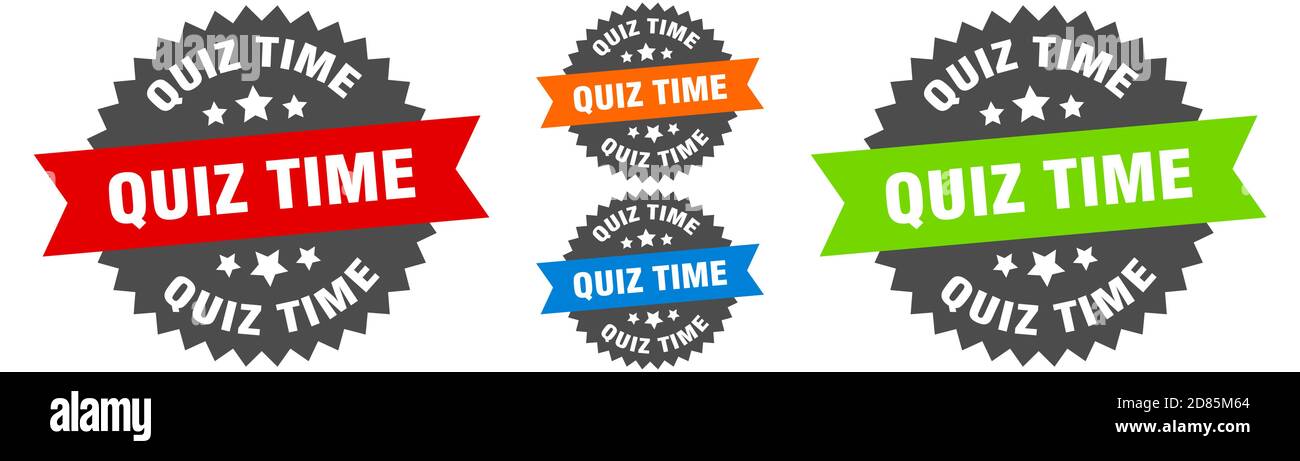 quiz time sign. round ribbon label set. Stamp Stock Vector Image & Art ...