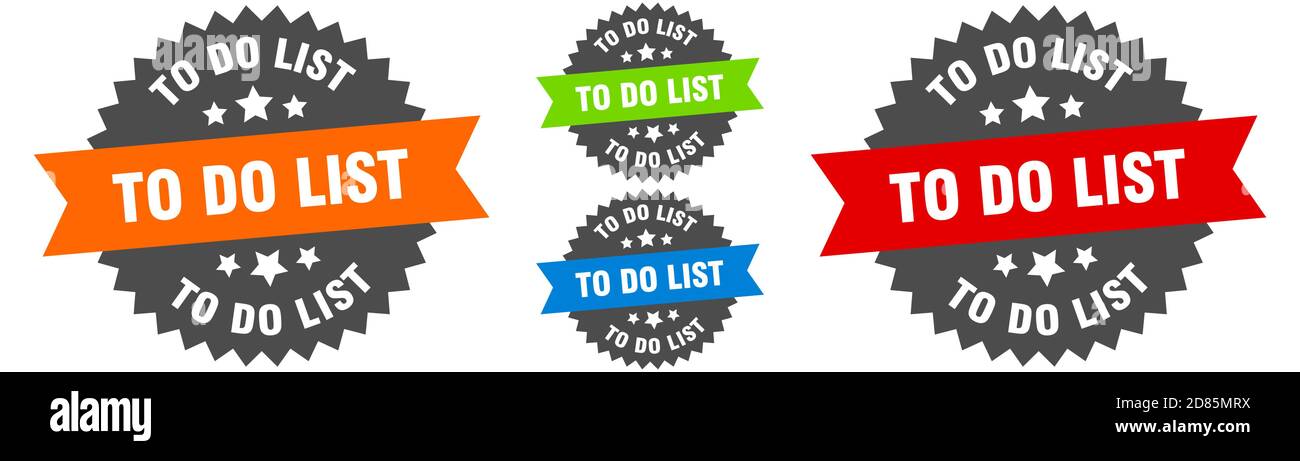 to do list sign. round ribbon label set. Stamp Stock Vector Image & Art ...