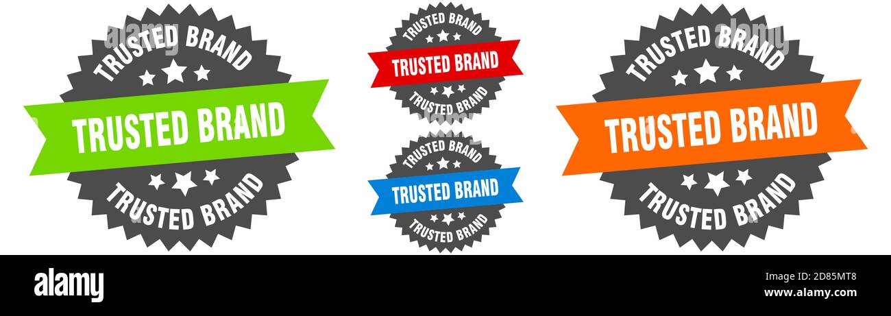 trusted brand sign. round ribbon label set. Stamp Stock Vector Image & Art - Alamy