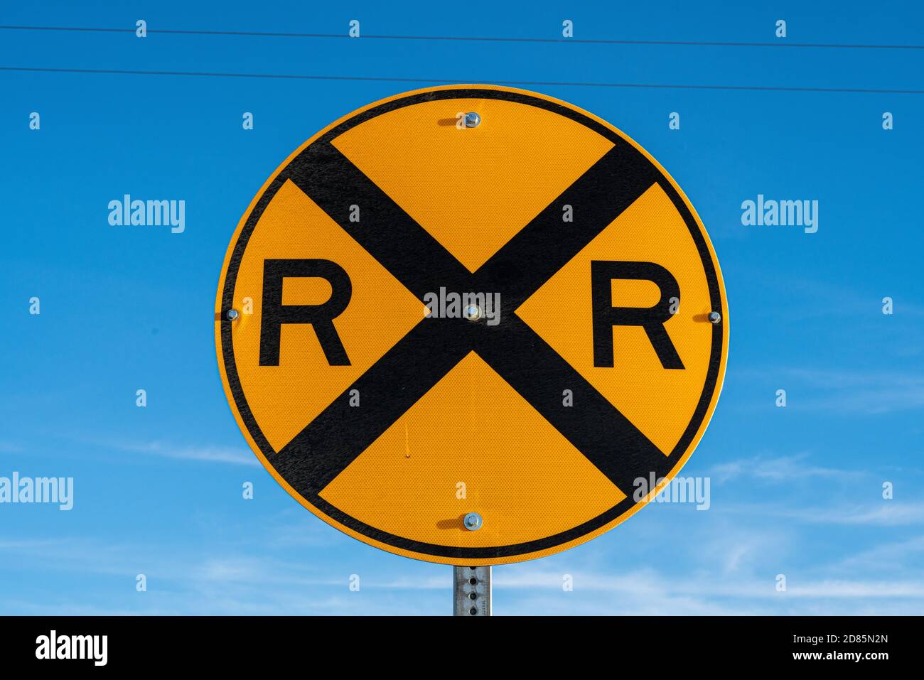 Image of a railroad crossing Stock Photo - Alamy
