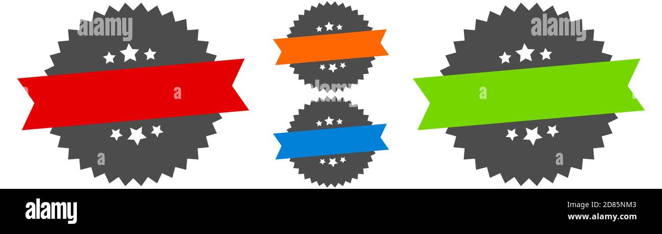 blank sign. round ribbon label set. Stamp Stock Vector Image & Art - Alamy