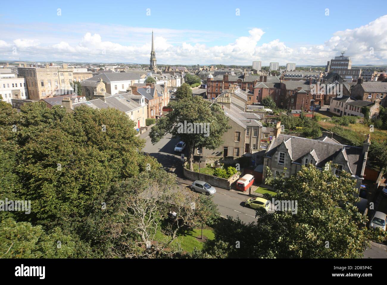 Ayr, Ayrshire, Scotland, UK. High viewpoint of the Fort area of Ayr ...