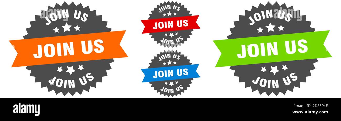 join us sign. round ribbon label set. Stamp Stock Vector Image & Art ...