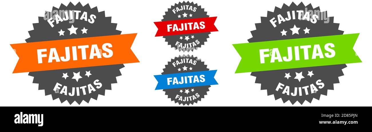 fajitas sign. round ribbon label set. Stamp Stock Vector Image & Art ...