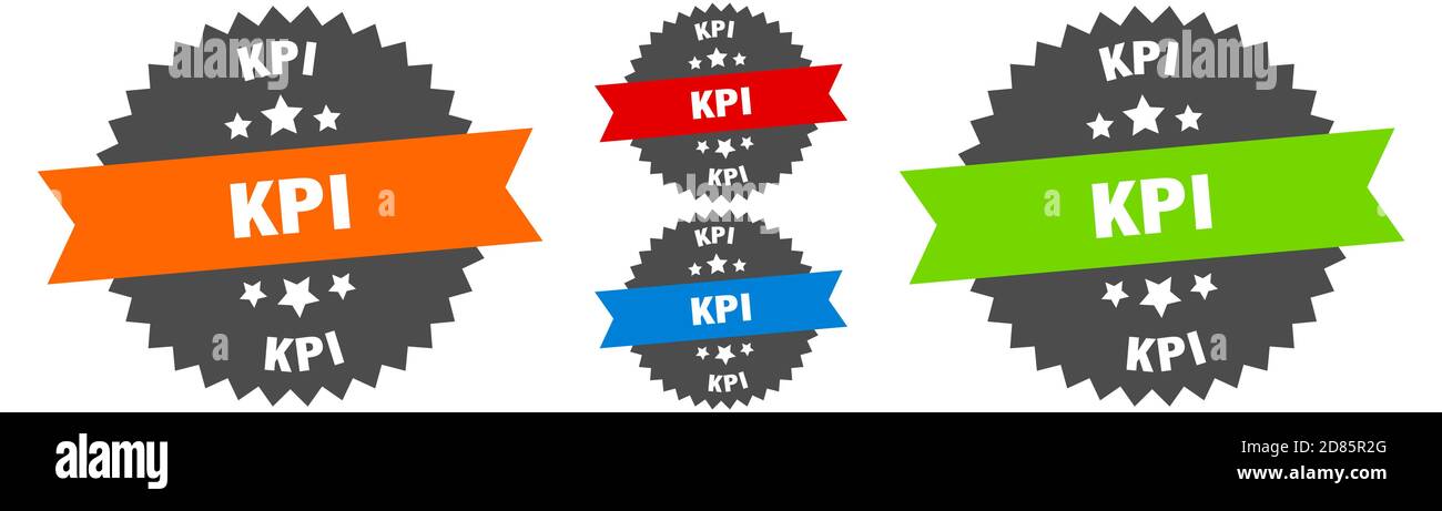 kpi sign. round ribbon label set. Stamp Stock Vector Image & Art - Alamy
