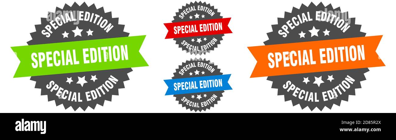 special edition sign. round ribbon label set. Stamp Stock Vector Image ...
