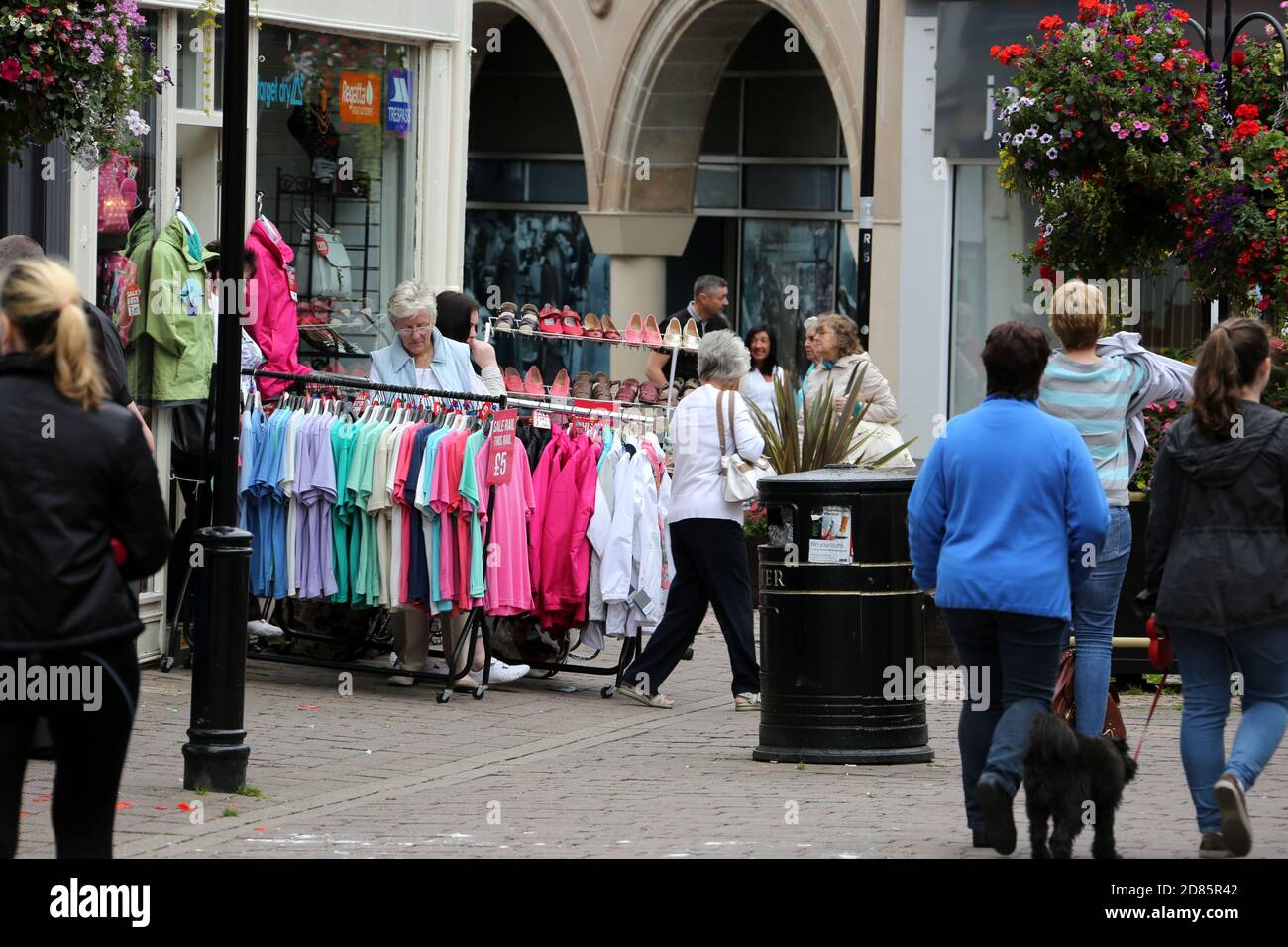 Ayr Town Centre,Ayrshire, Scotland UK shops retail people. Newmarket ...