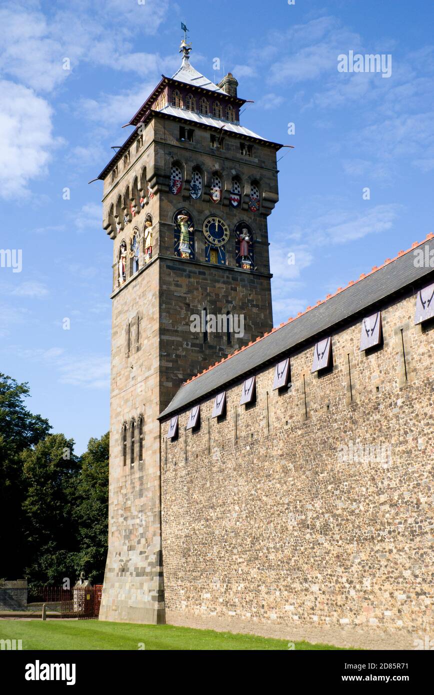 Cardiff castle clock tower hi-res stock photography and images - Alamy
