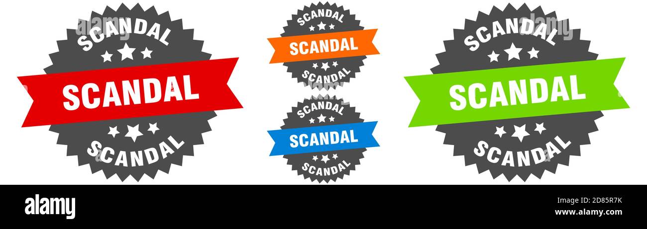 scandal sign. round ribbon label set. Stamp Stock Vector Image & Art ...