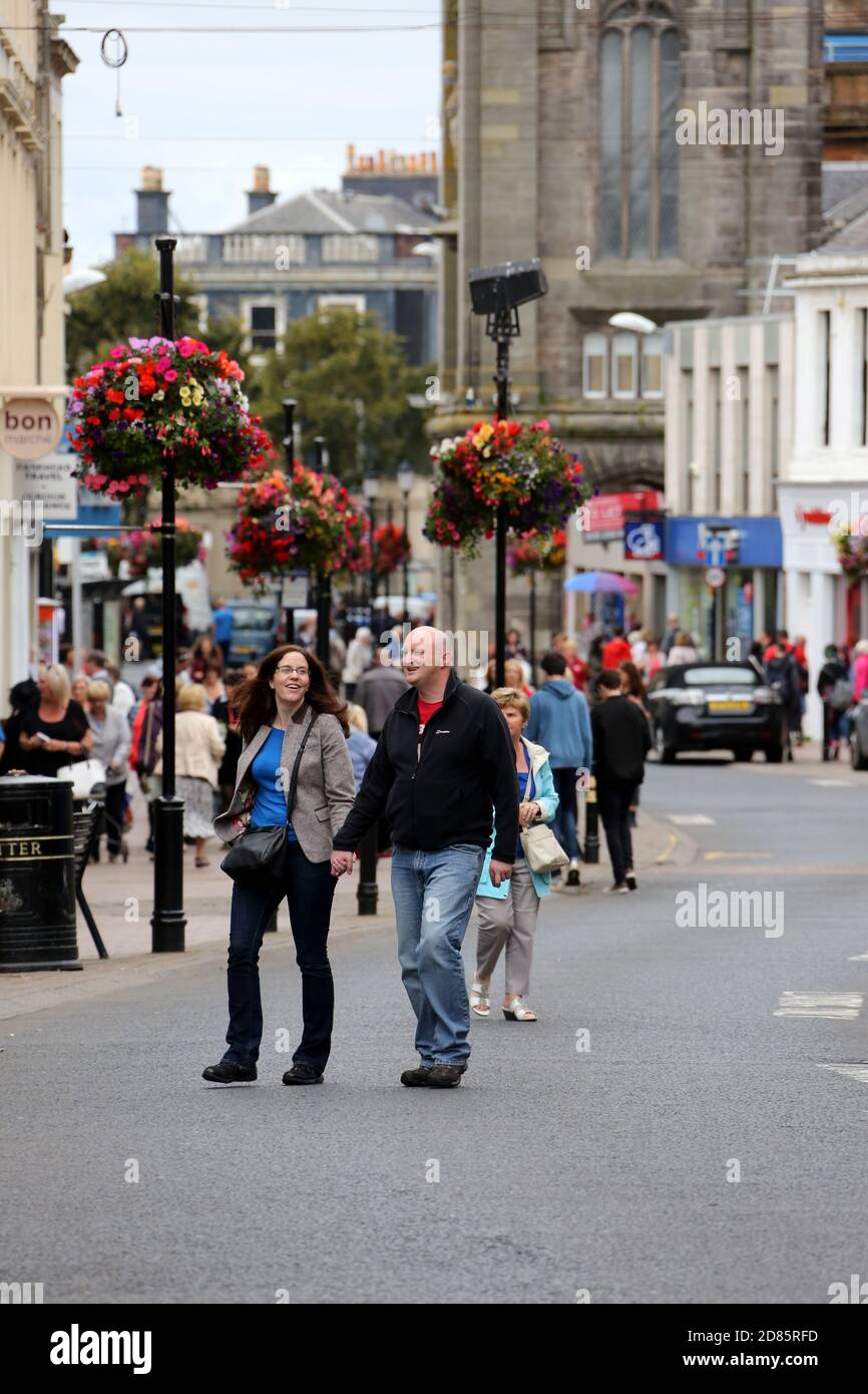 Ayr Town Centre,Ayrshire, Scotland UK shops retail people. Ayr High ...