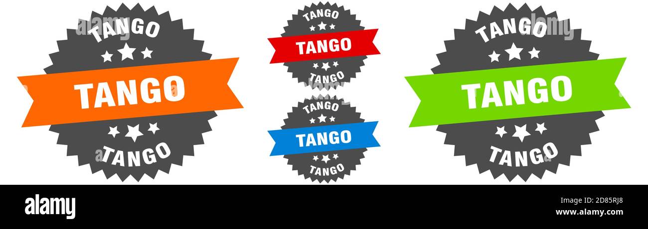 tango sign. round ribbon label set. Stamp Stock Vector Image & Art - Alamy