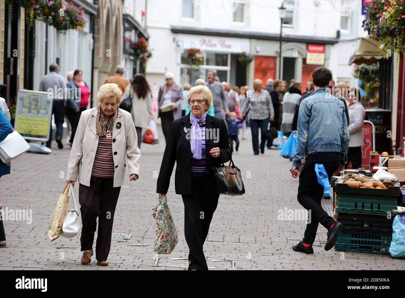 Ayr Town Centre,Ayrshire, Scotland UK shops retail people. Newmarket ...
