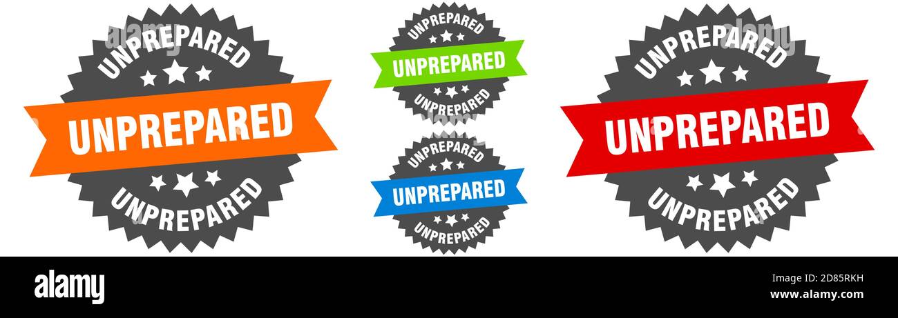 unprepared sign. round ribbon label set. Stamp Stock Vector Image & Art ...