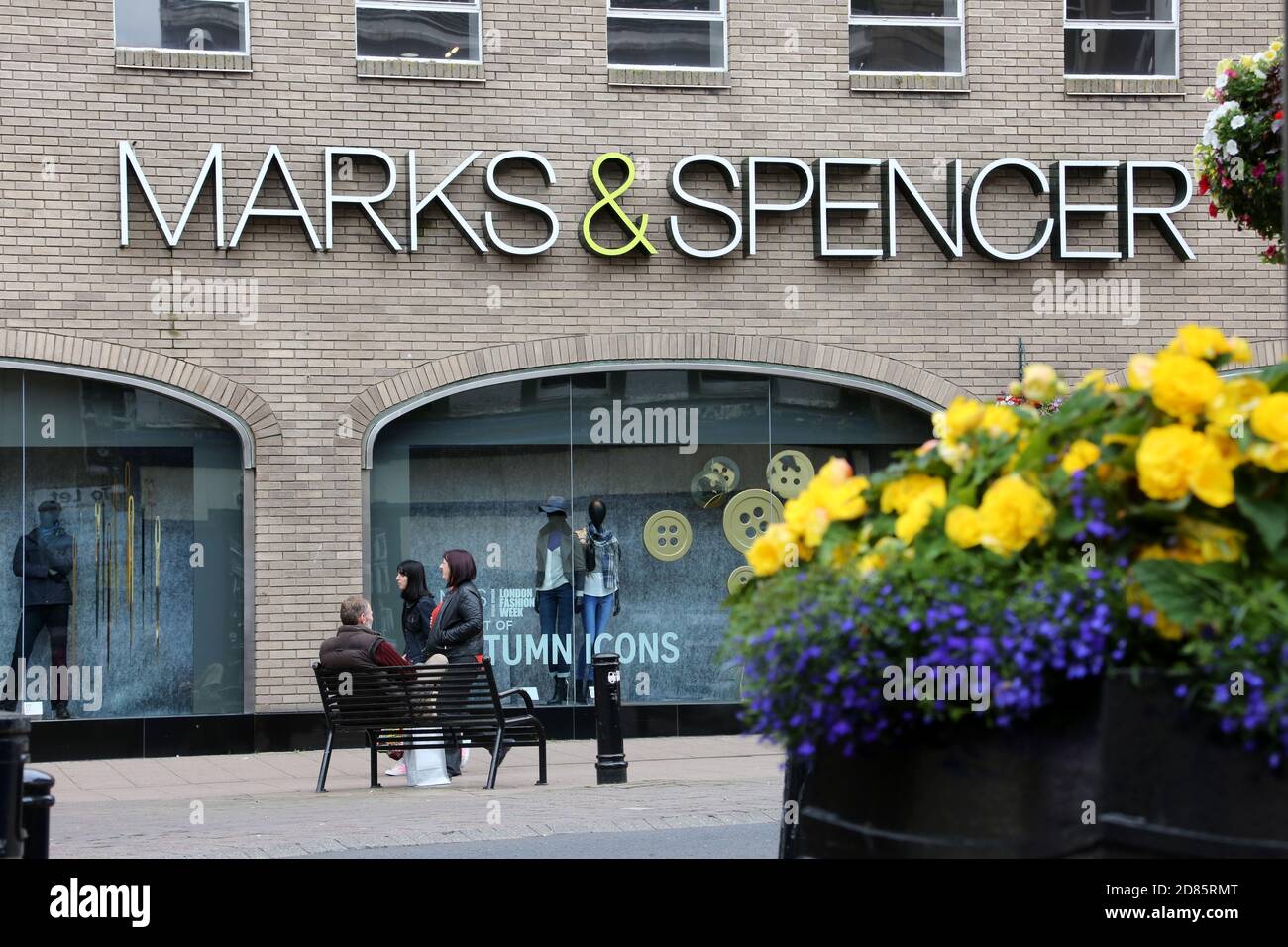 Ayr Town Centre, Ayrshire, Scotland, UK , shops retail people Marks and ...