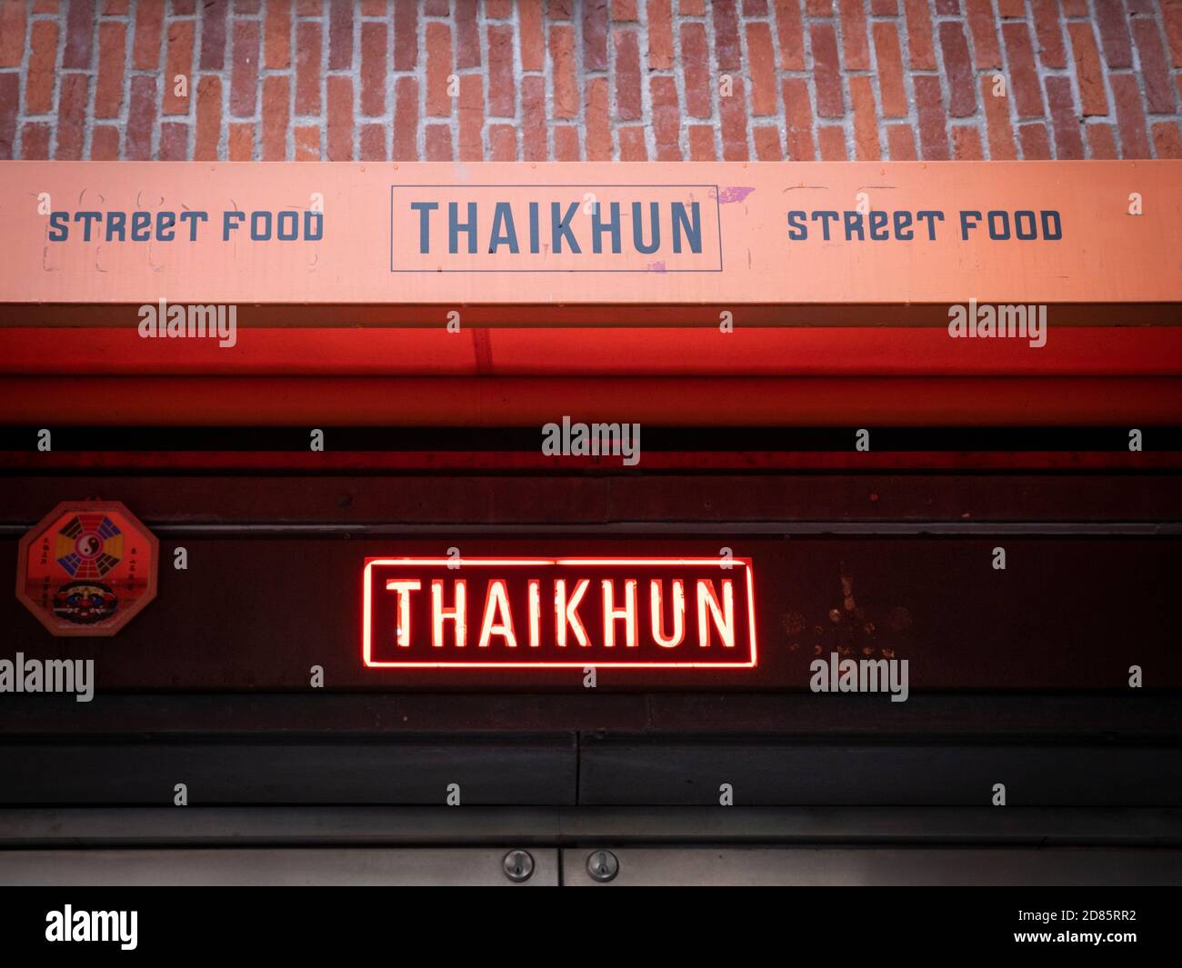 The Thaikhun thai street food restaurant sign in Cambridge UK Stock ...