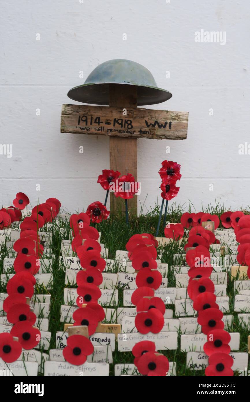 Moffat, Dumfrieshire, Scotland, UK, World War One memorial display ...
