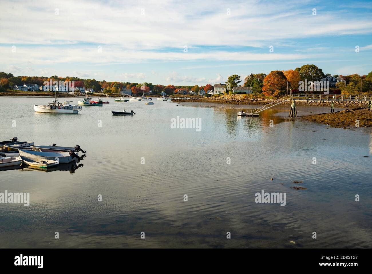 View of Camp Ellis during the fall, Maine Usa Stock Photo - Alamy