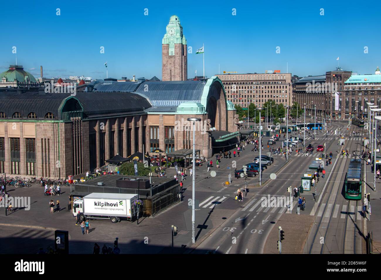 FINLAND, HELSINKI, JUL 02 2017, Main train station at Helsinki ...