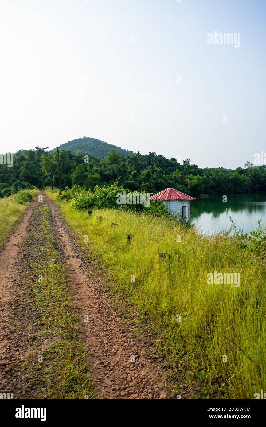 Scenic and secluded Moisal Dam in Rumbrem, Sanguem, Goa, India Stock ...