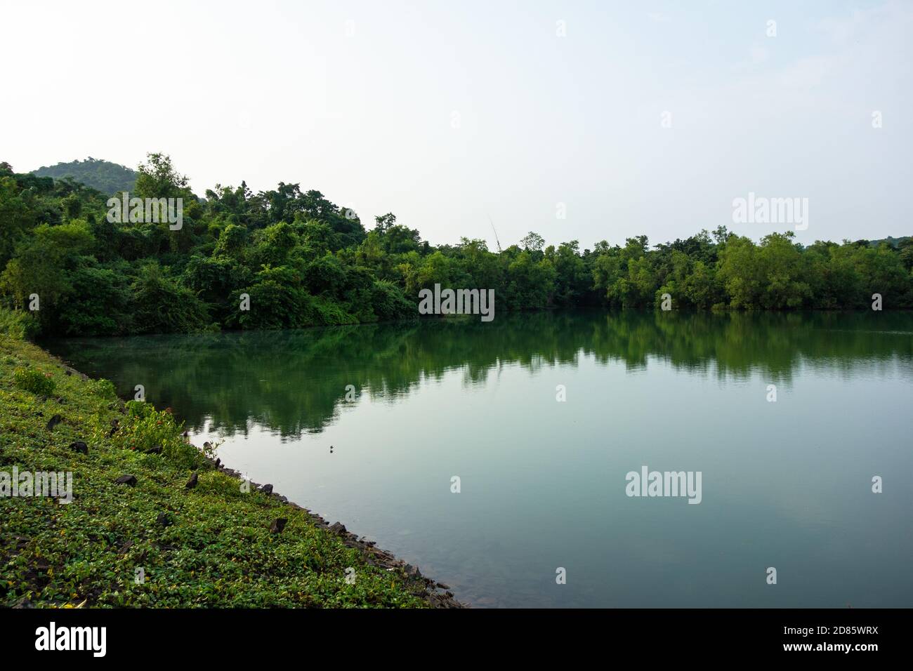 Scenic view of Moisal dam reservoir in Rumbrem, Sanguem, Goa, India ...