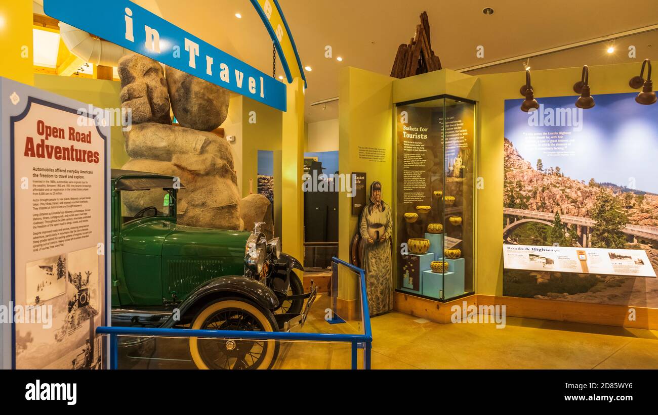 Interpretive display at the Donner Memorial State Park visitor center ...