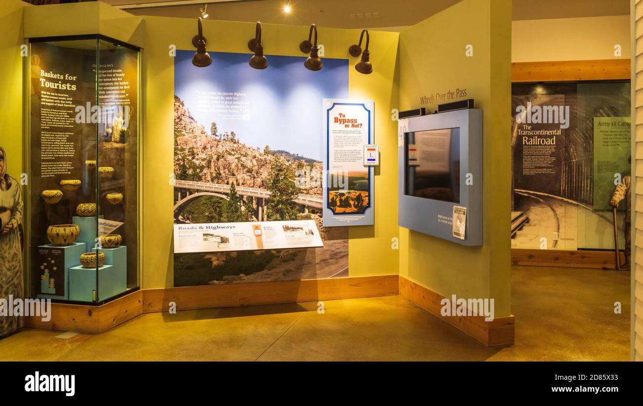 Interpretive display at the Donner Memorial State Park visitor center ...