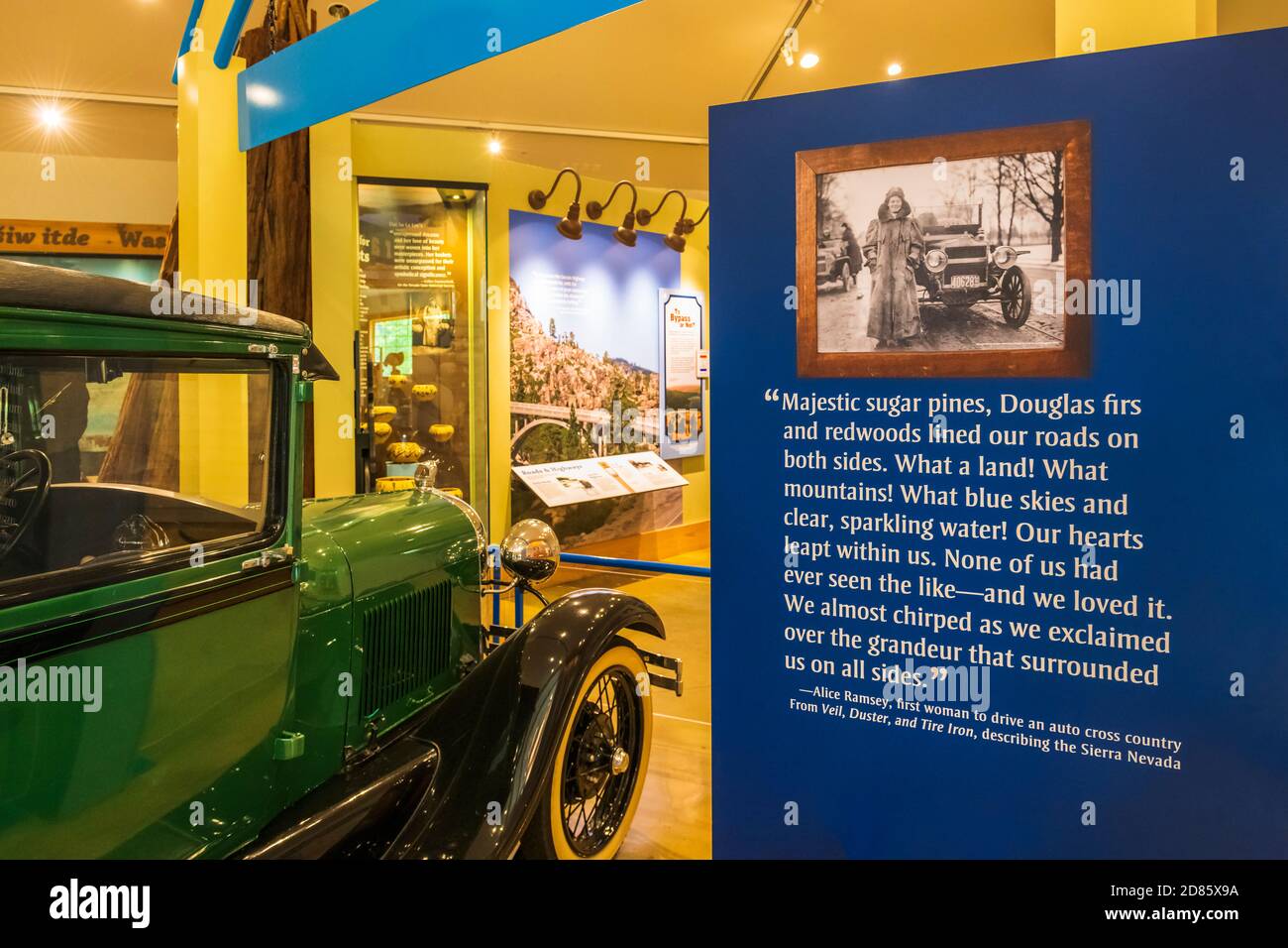 Interpretive display at the Donner Memorial State Park visitor center ...