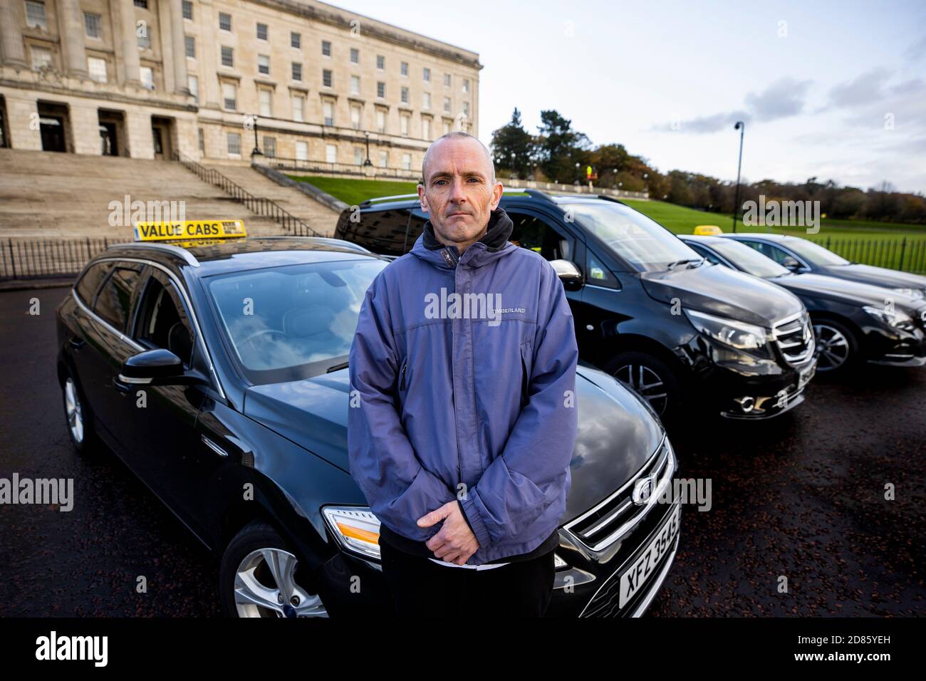 Taxi driver Andrew Thomlinson at Parliament Buildings in the Stormont ...