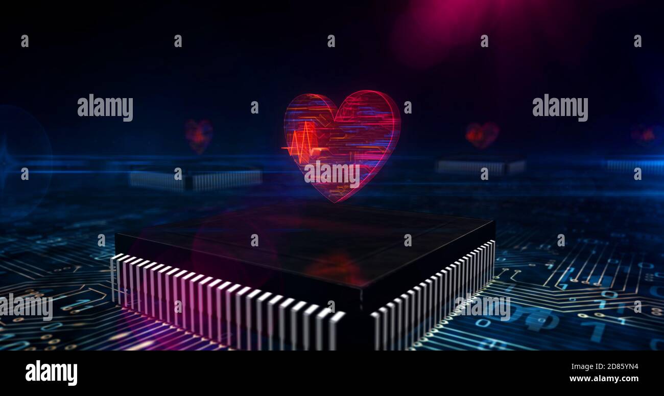 Cyber life and beating heart. Love, digital dating, robotics, health ...