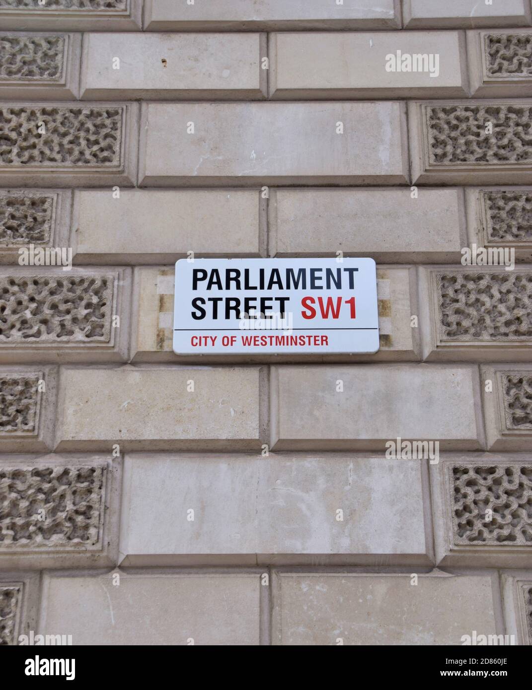 Parliament Street sign detail, Westminster, London Stock Photo - Alamy
