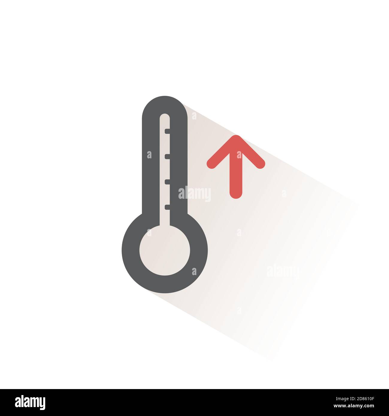 Thermometer. Rise temperature. Isolated color icon. Weather glyph ...
