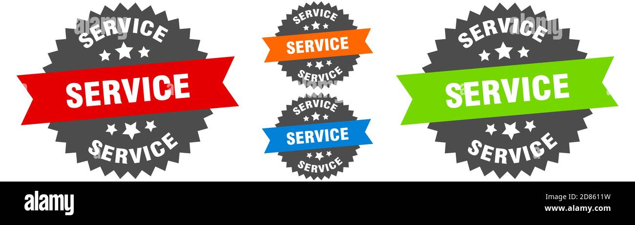 service sign. round ribbon label set. Stamp Stock Vector Image & Art ...