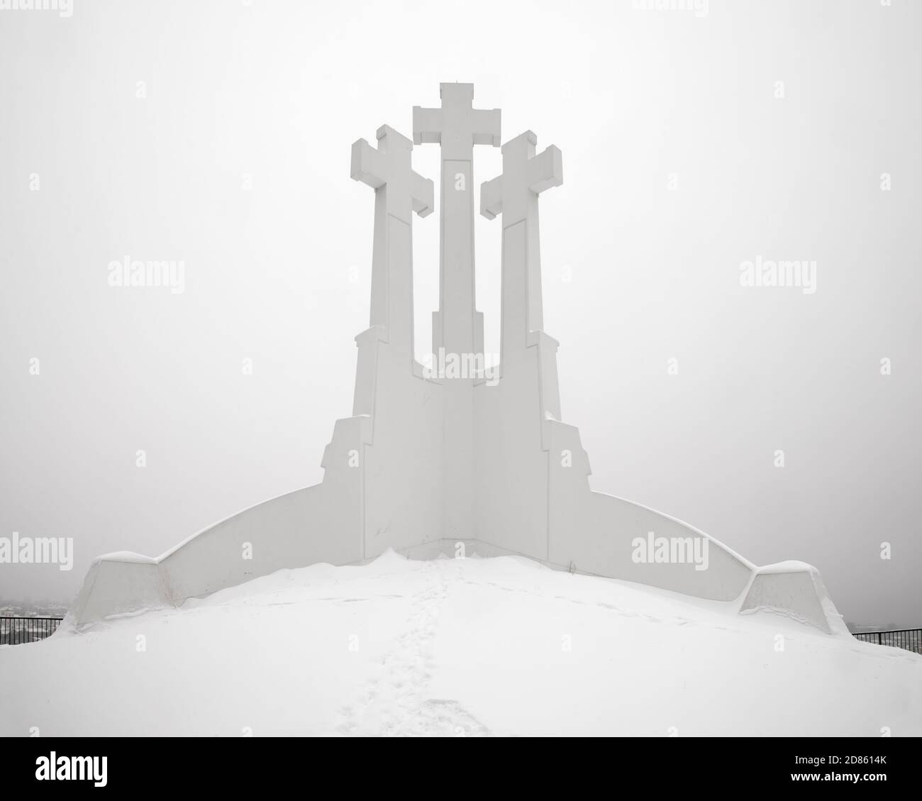 Three Crosses in Vilnius. Lithuania Stock Photo - Alamy