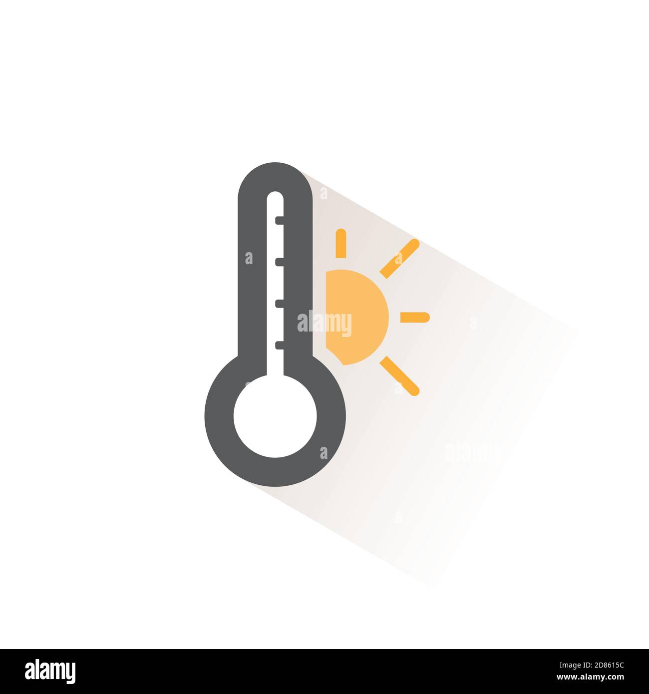 Thermometer. Summer temperature. Sun. Isolated color icon. Weather ...