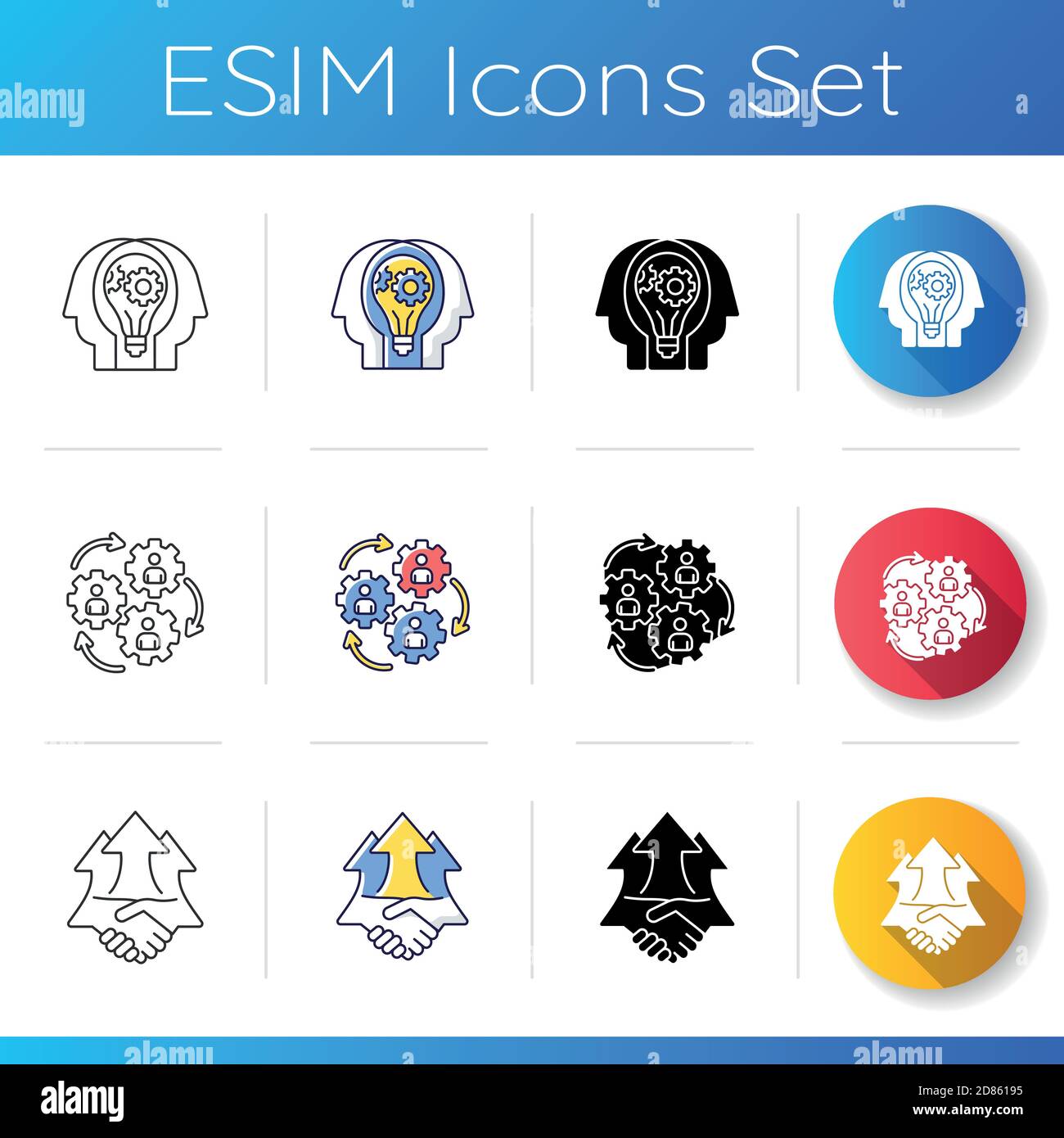 Business synergy icons set Stock Vector Image & Art - Alamy