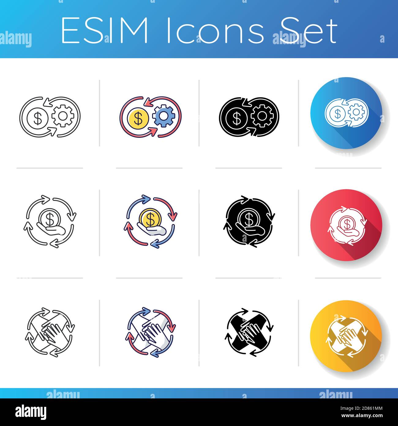 Financial synergy icons set Stock Vector Image & Art - Alamy