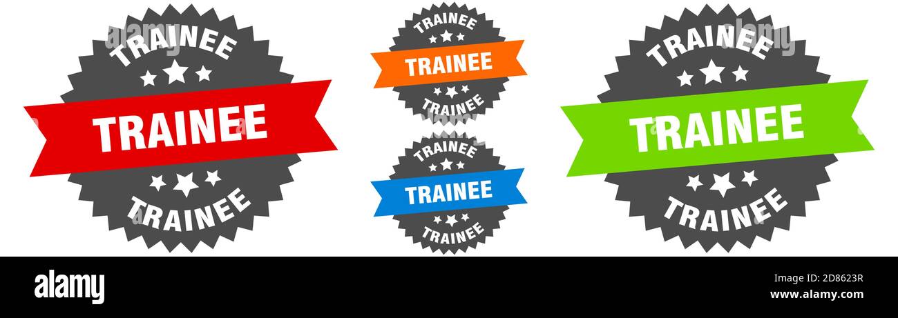 trainee sign. round ribbon label set. Stamp Stock Vector Image & Art - Alamy